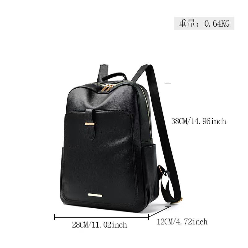 Modern Black Leather Haversack Backpack - Beriline Trendy